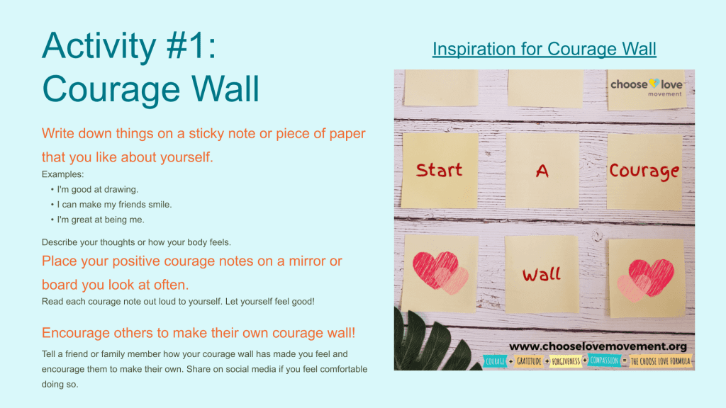 Courage Activity #1: Courage Wall - Jesse Lewis Choose Love Movement